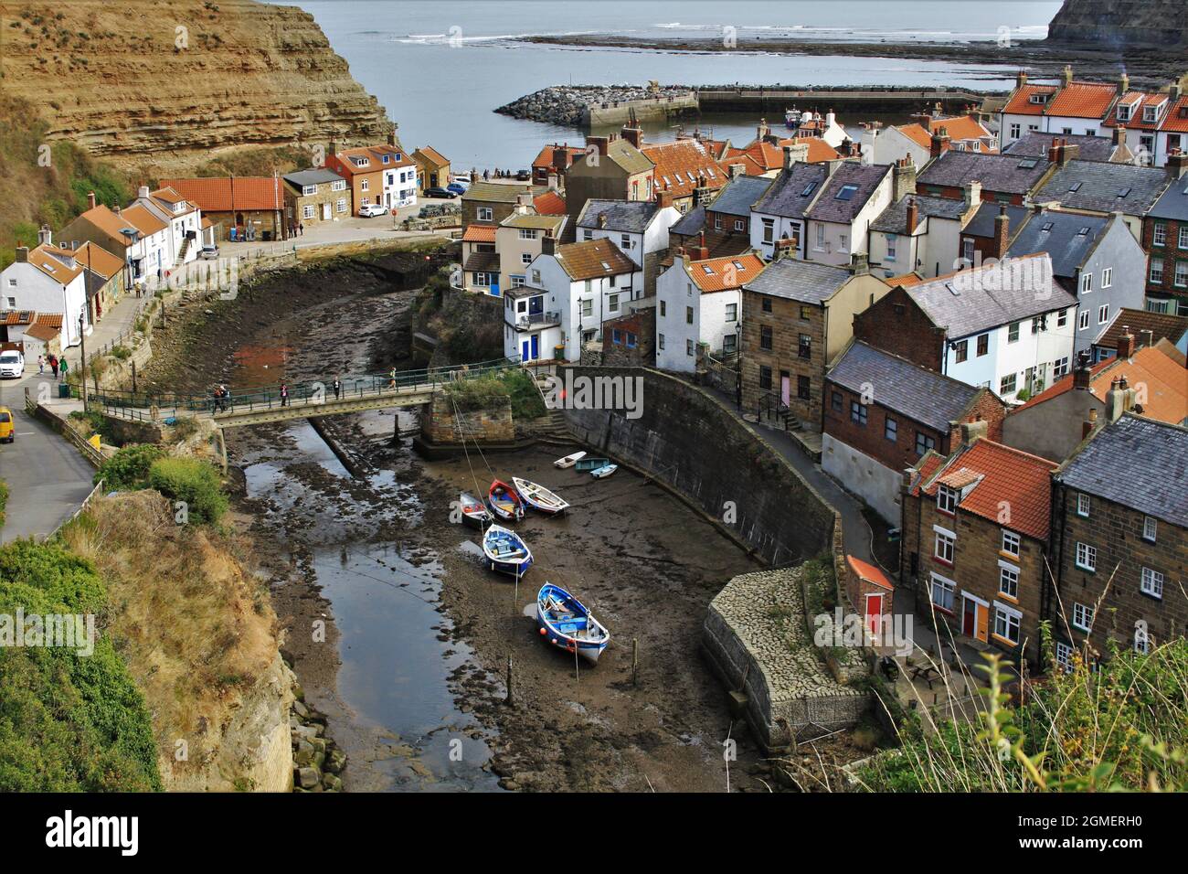 View of Staithes - England Stock Photo - Alamy