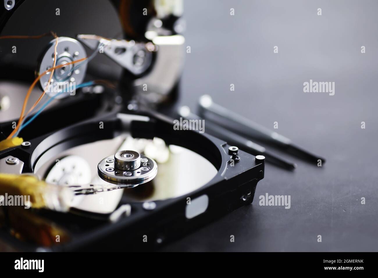 Computer accessories. The disassembled hard drive. Repair components PC ...