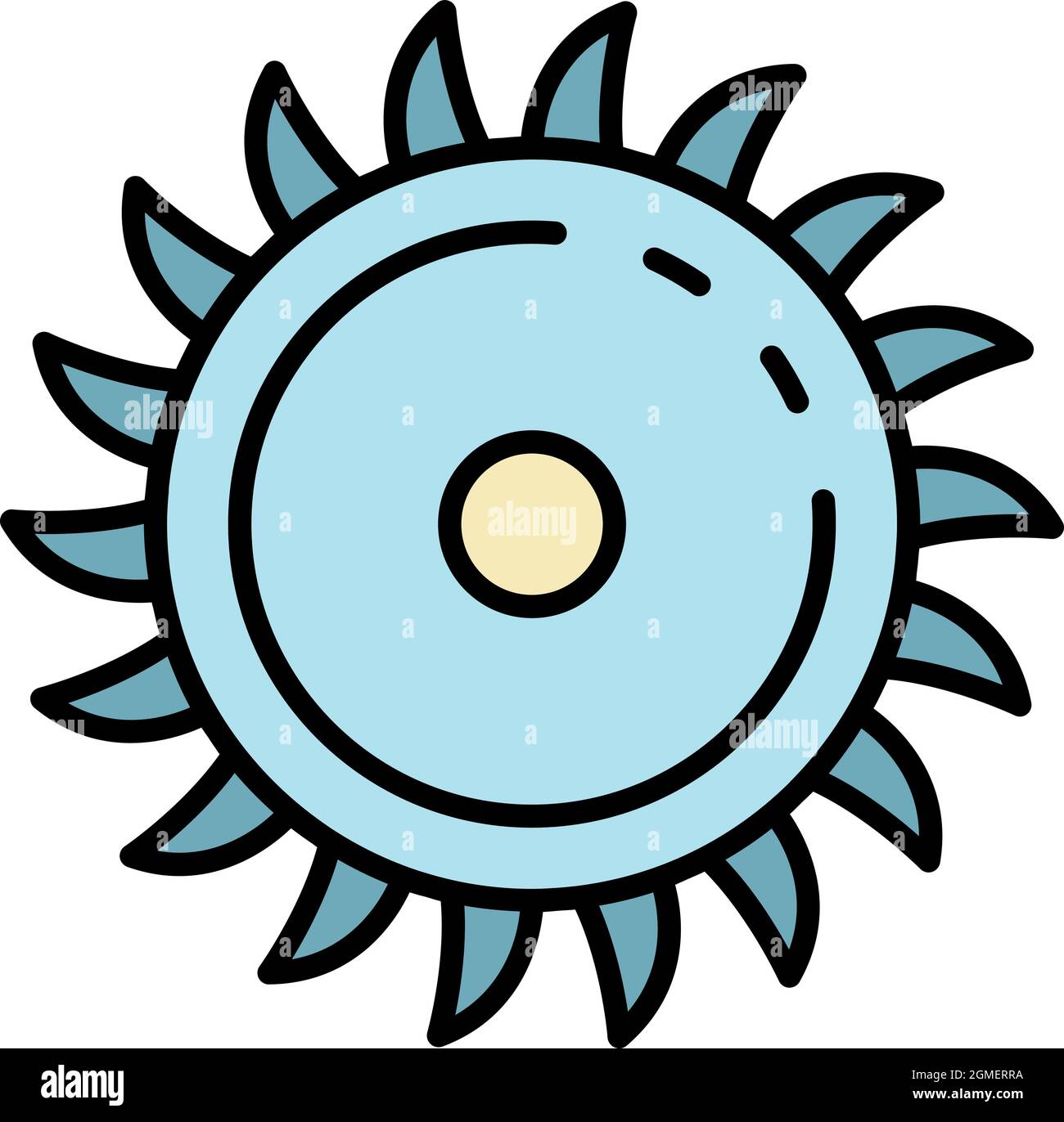 Circular saw blade icon. Outline circular saw blade vector icon color ...