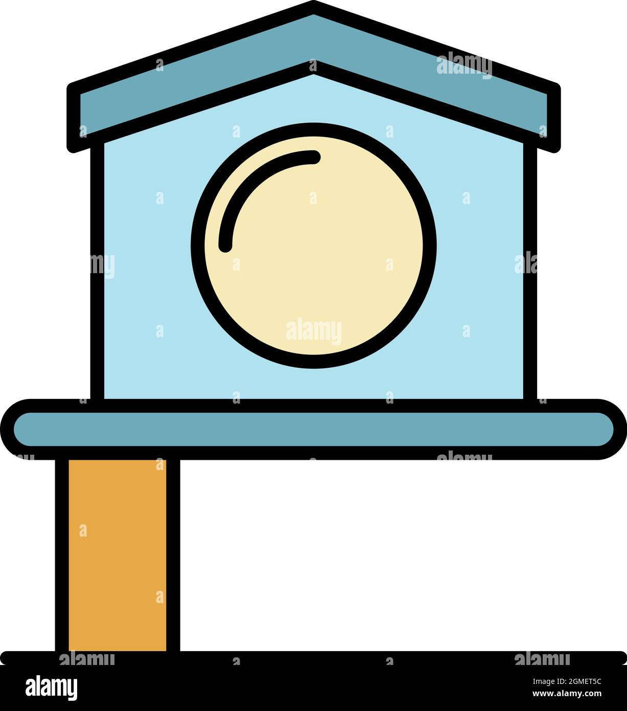 Cat house icon. Outline cat house vector icon color flat isolated Stock ...