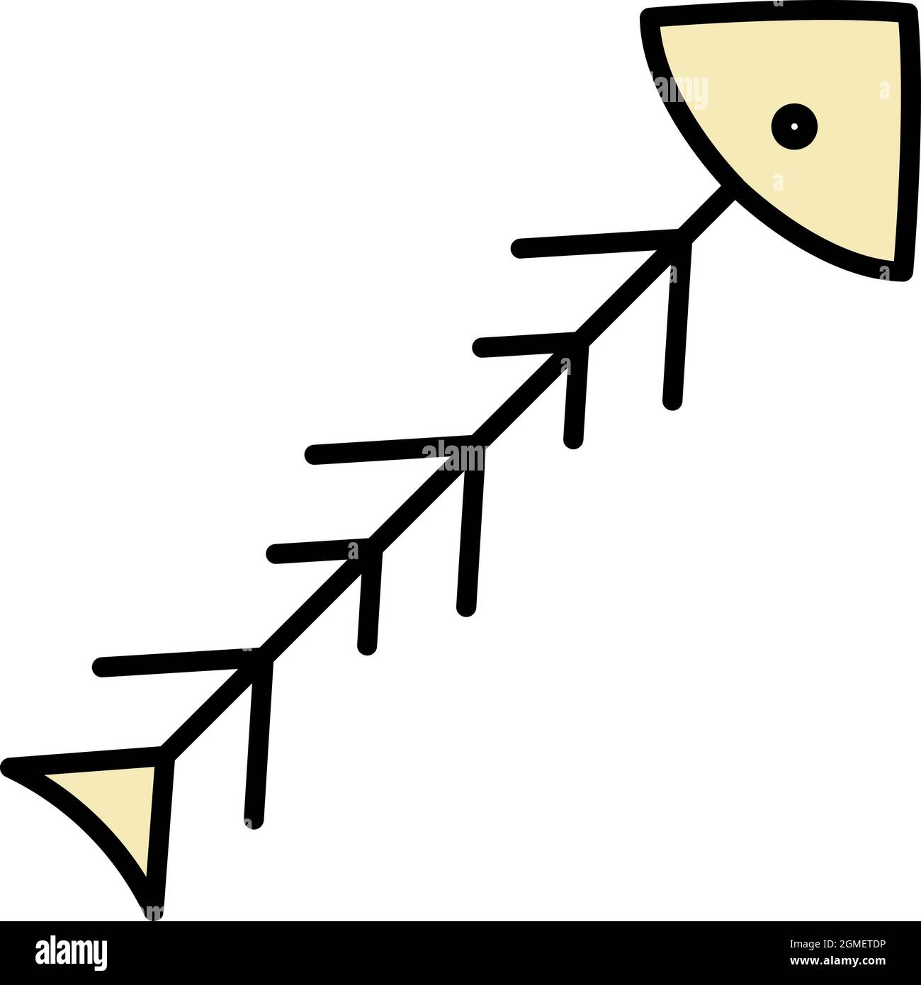 Cat fish food icon. Outline cat fish food vector icon color flat ...