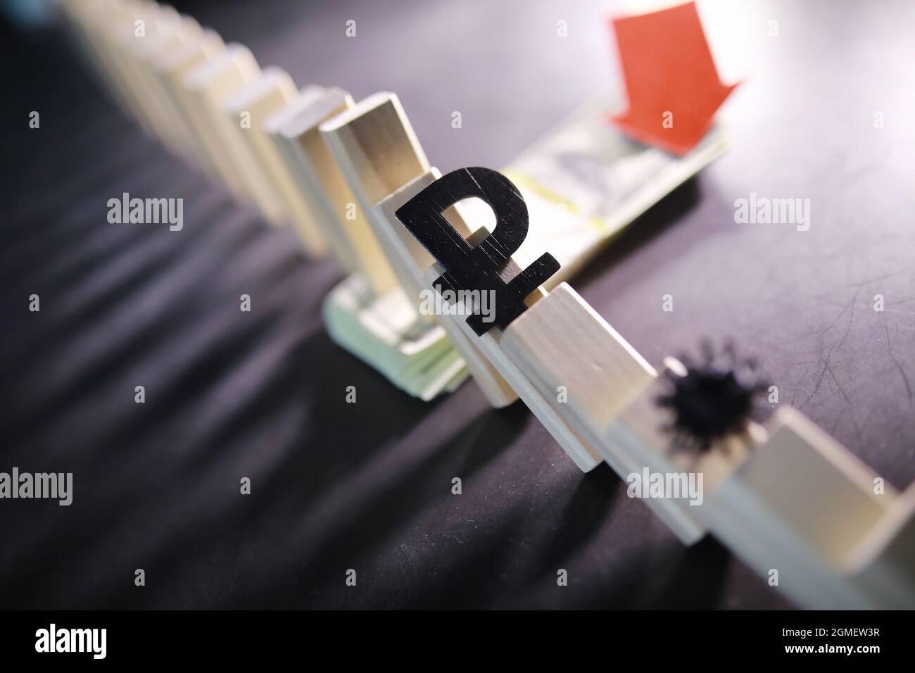 Business concept. The depreciation of the national currency of Russia ...