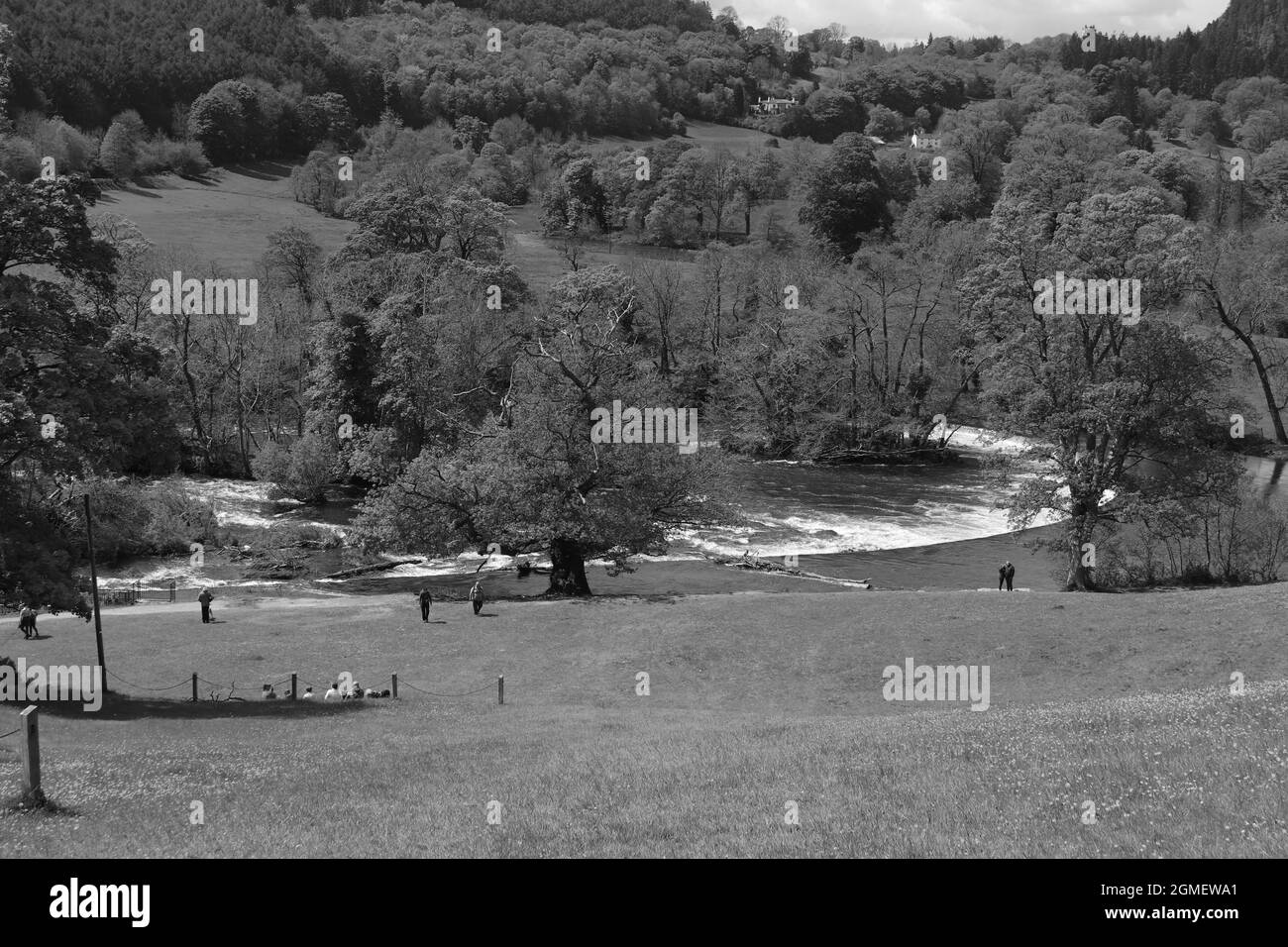 Horseshoe falls, Llangollen, Wales Stock Photo - Alamy