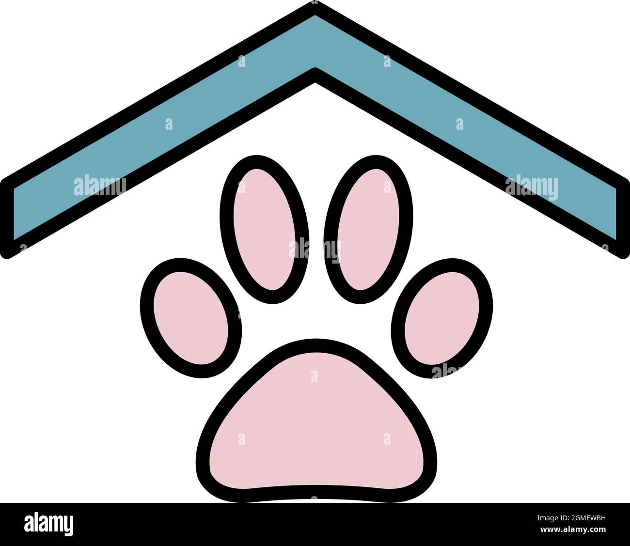 Pet roof house icon. Outline pet roof house vector icon color flat ...