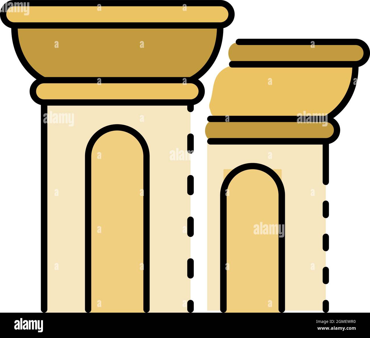 Greek column icon. Outline greek column vector icon color flat isolated ...