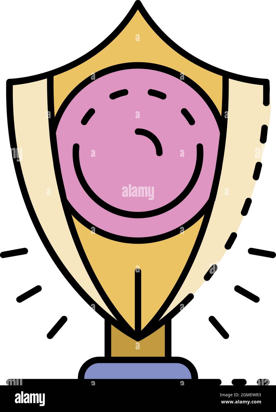 Regal shield icon. Outline regal shield vector icon color flat isolated ...