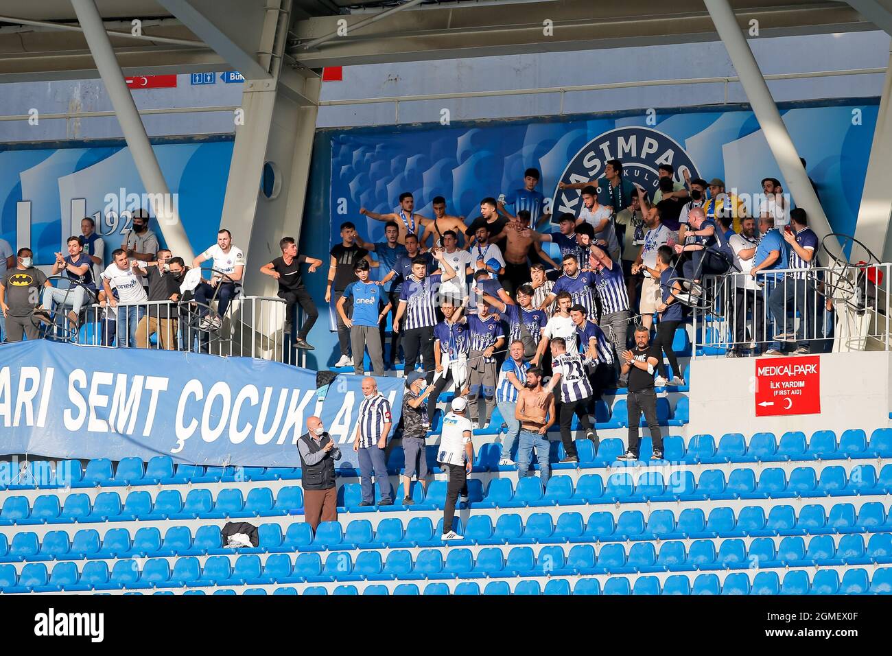 ISTANBUL, TURKEY - SEPTEMBER 18: Fans of Kasimpasa SK during the Super ...