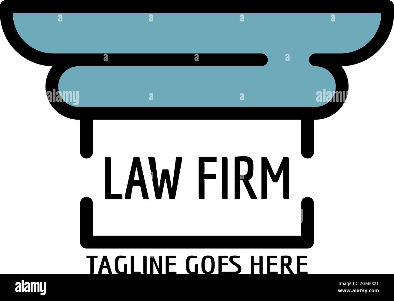 Column law firm logo. Outline column law firm vector logo color flat ...