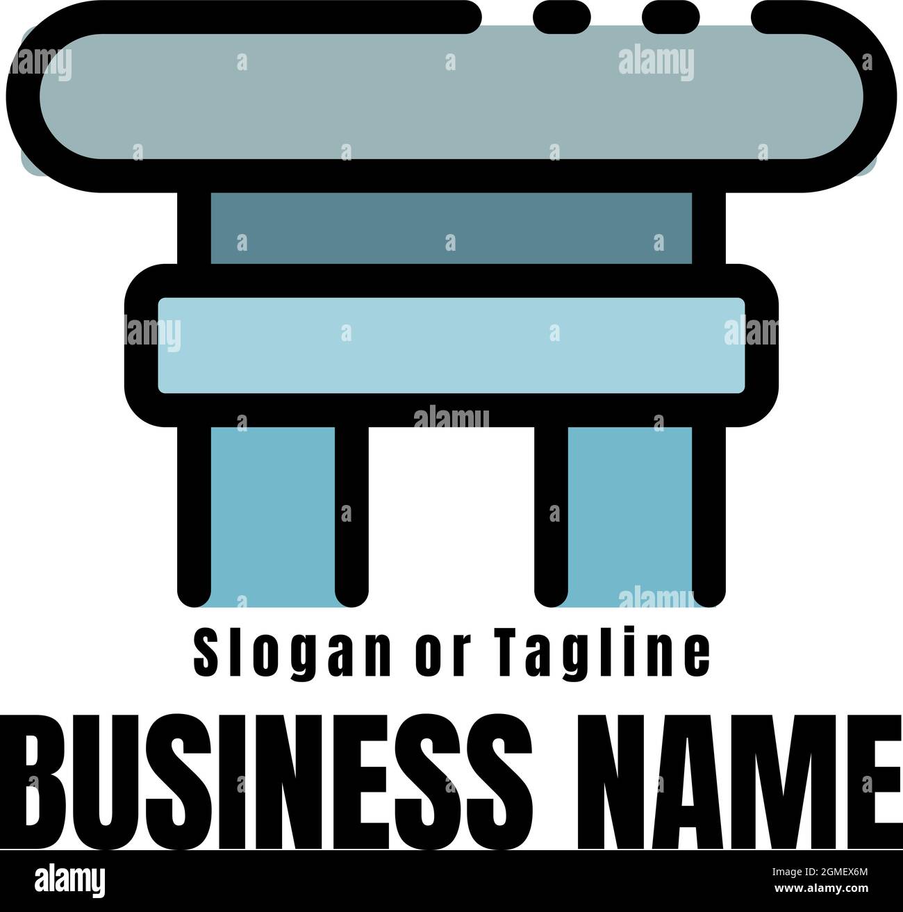 Roman pillar logo. Outline roman pillar vector logo color flat isolated ...