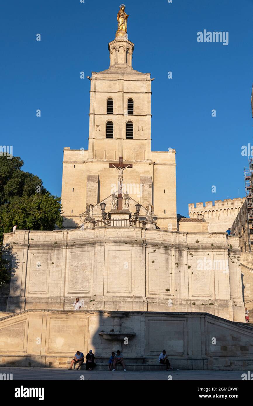 The exterior of Avignon Cathedral, Notre Dame des Dames, France Stock ...