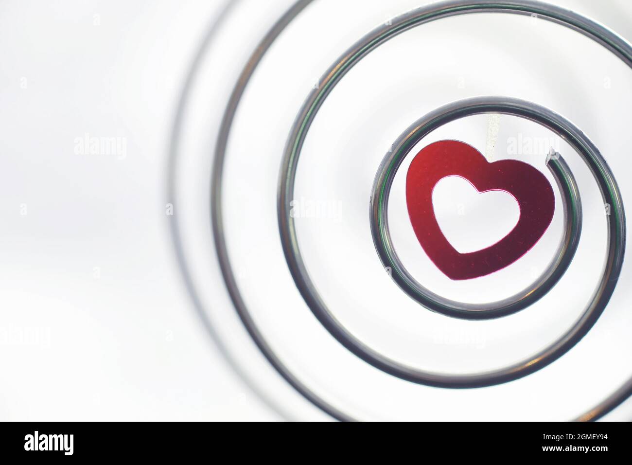 Metal spiral. The concept endless turns. Golden ratio. The concept of ...