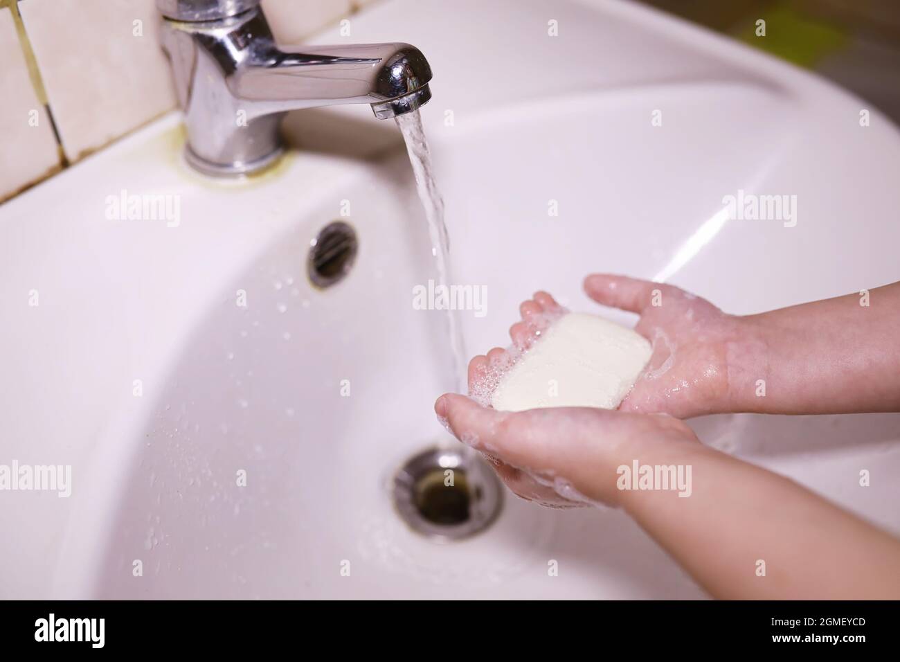 Hygiene rules. Hand washing before meals. Antibacterial treatment hands ...