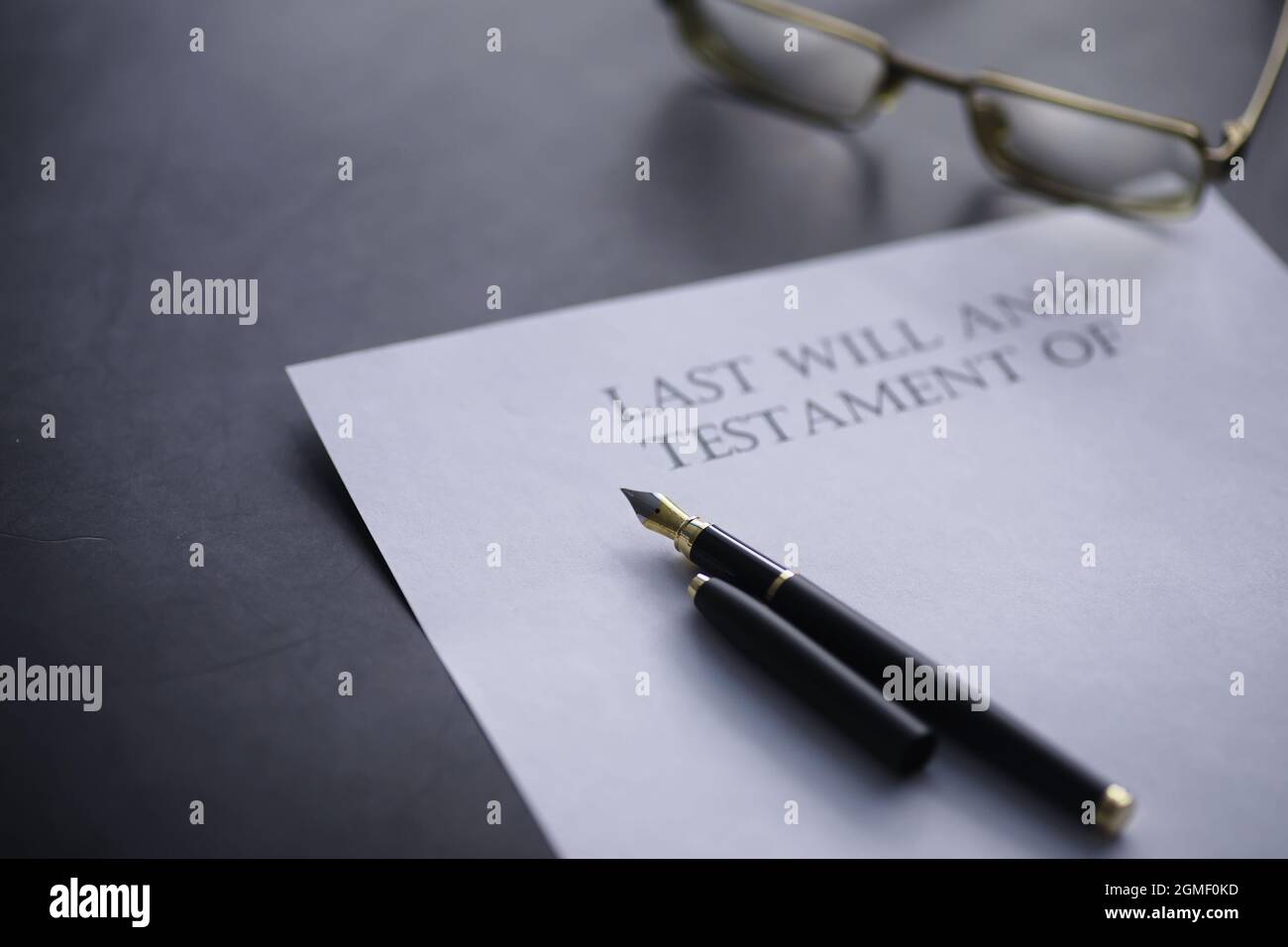 Legal concept. The procedure for writing the last will. Papers with ...