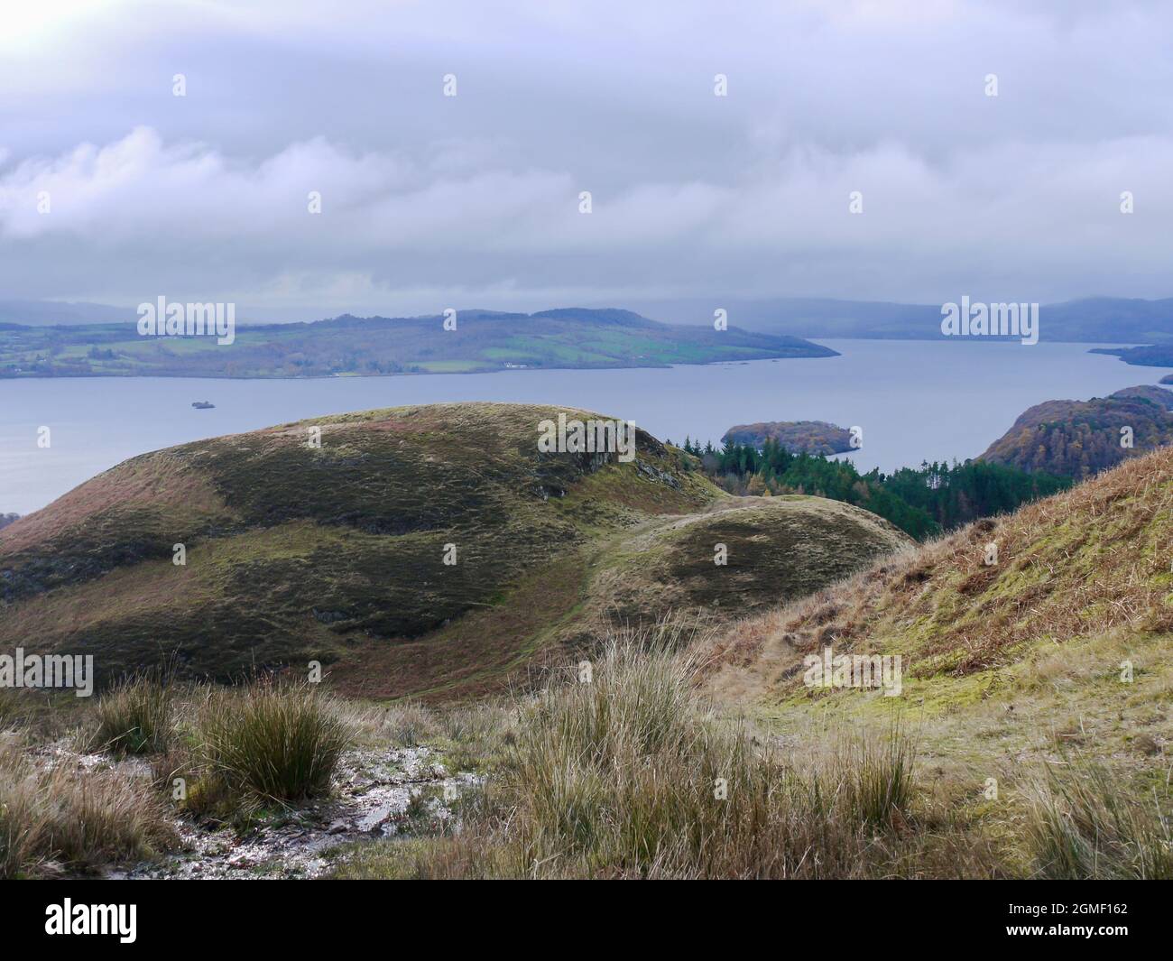 Conic Hill and Loch Lomond from the West Highland Way near Balmaha ...