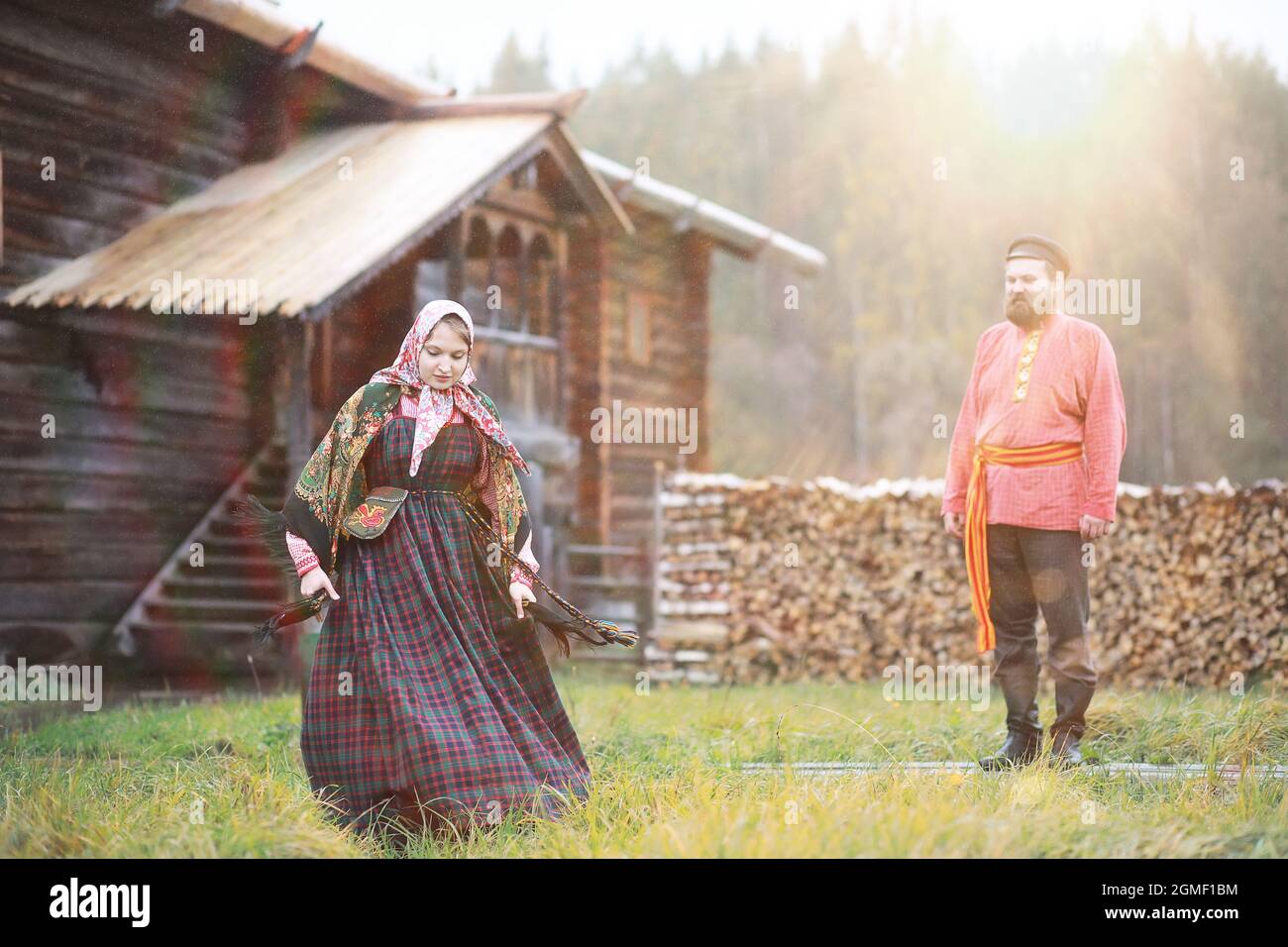 Traditional Slavic rituals in the rustic style outdoor Stock Photo - Alamy