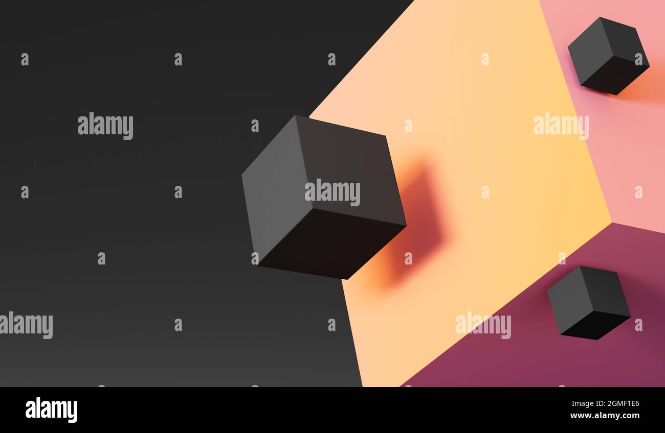 Abstract 3d render of composition with cubes, modern background design ...