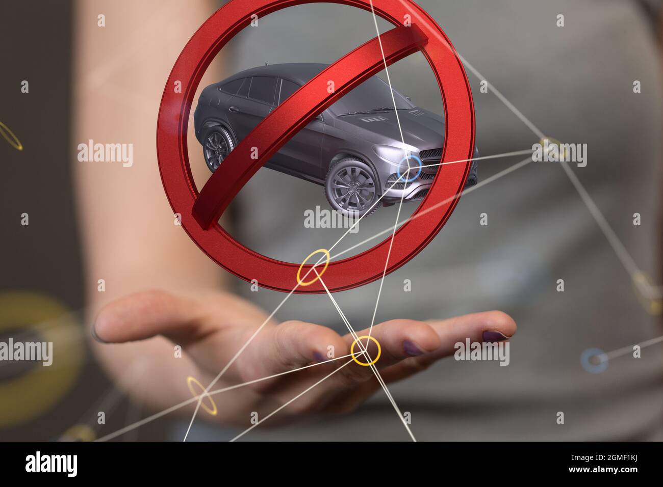 3D rendering of a car ban sign Stock Photo - Alamy