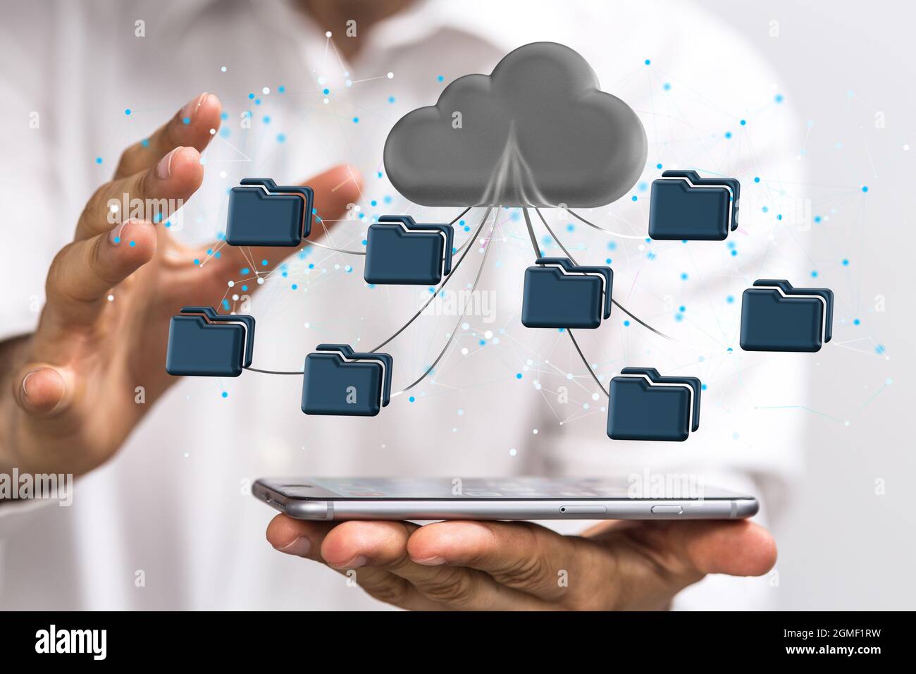 Data and internet infrastructure concept; an abstract technology ...