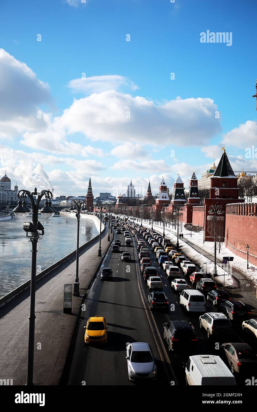 Winter snow landscape in the Russian capital Moscow Stock Photo - Alamy