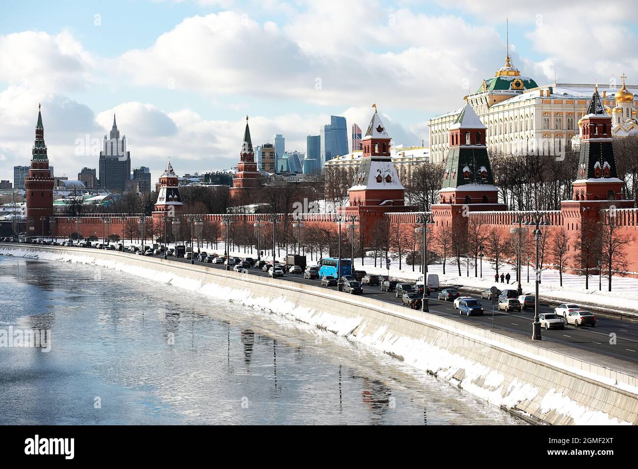 Winter snow landscape in the Russian capital Moscow Stock Photo - Alamy