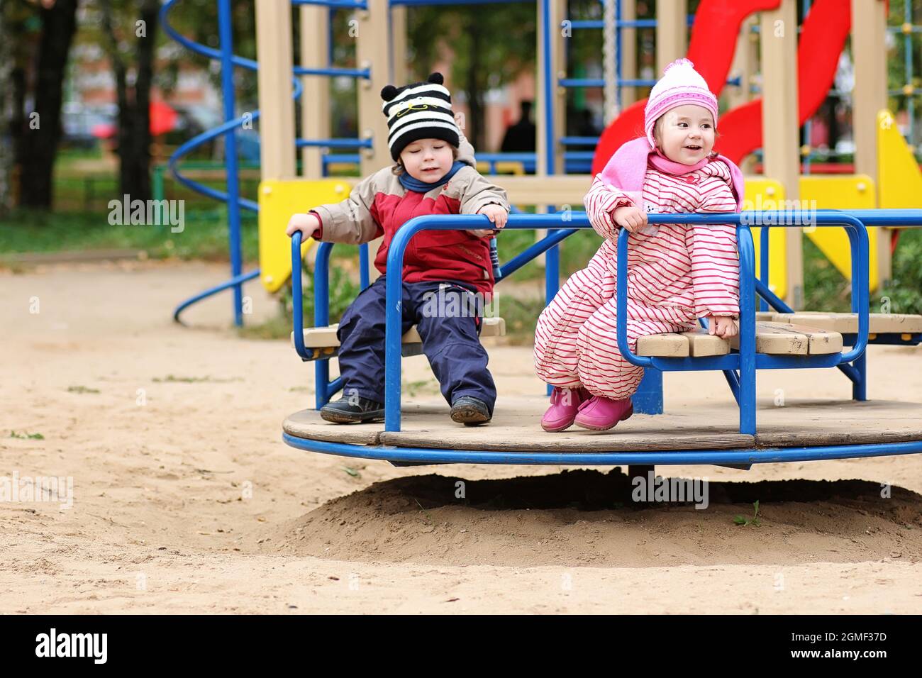 Children on the street play on the playground Stock Photo - Alamy