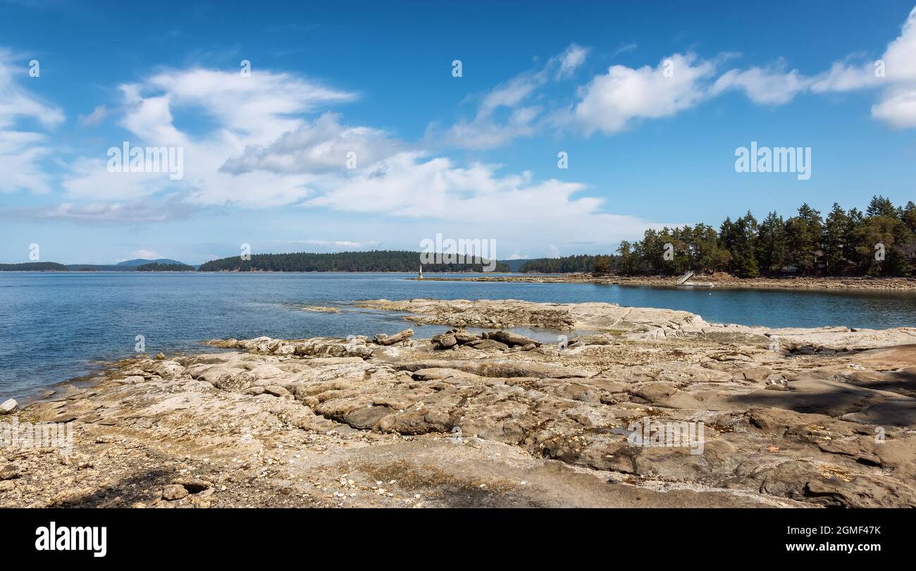 Rocky Shore with Canadian Nature Landscape on the Pacific Ocean West ...