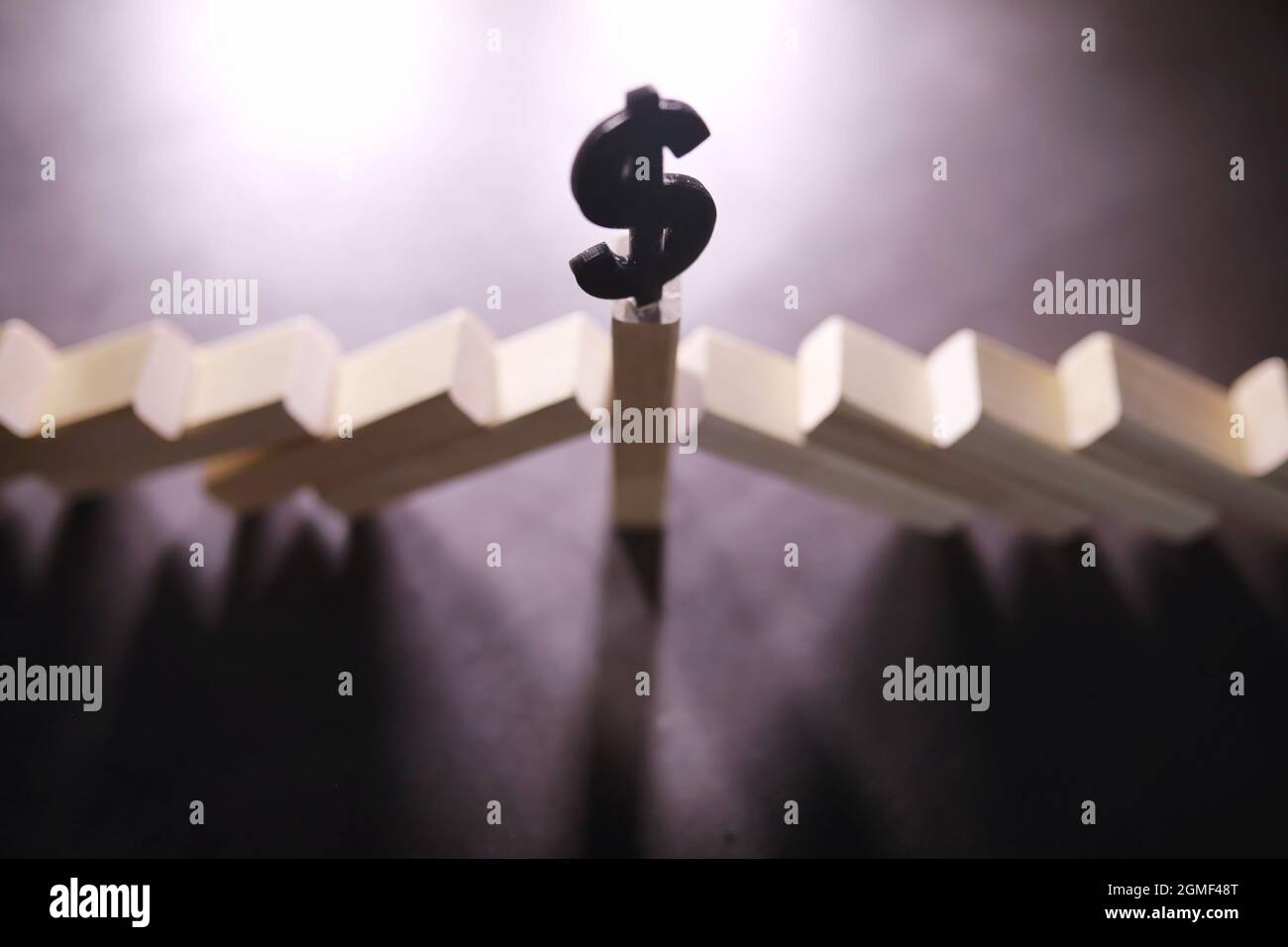 Business concept. The depreciation of the national currency of Russia ...