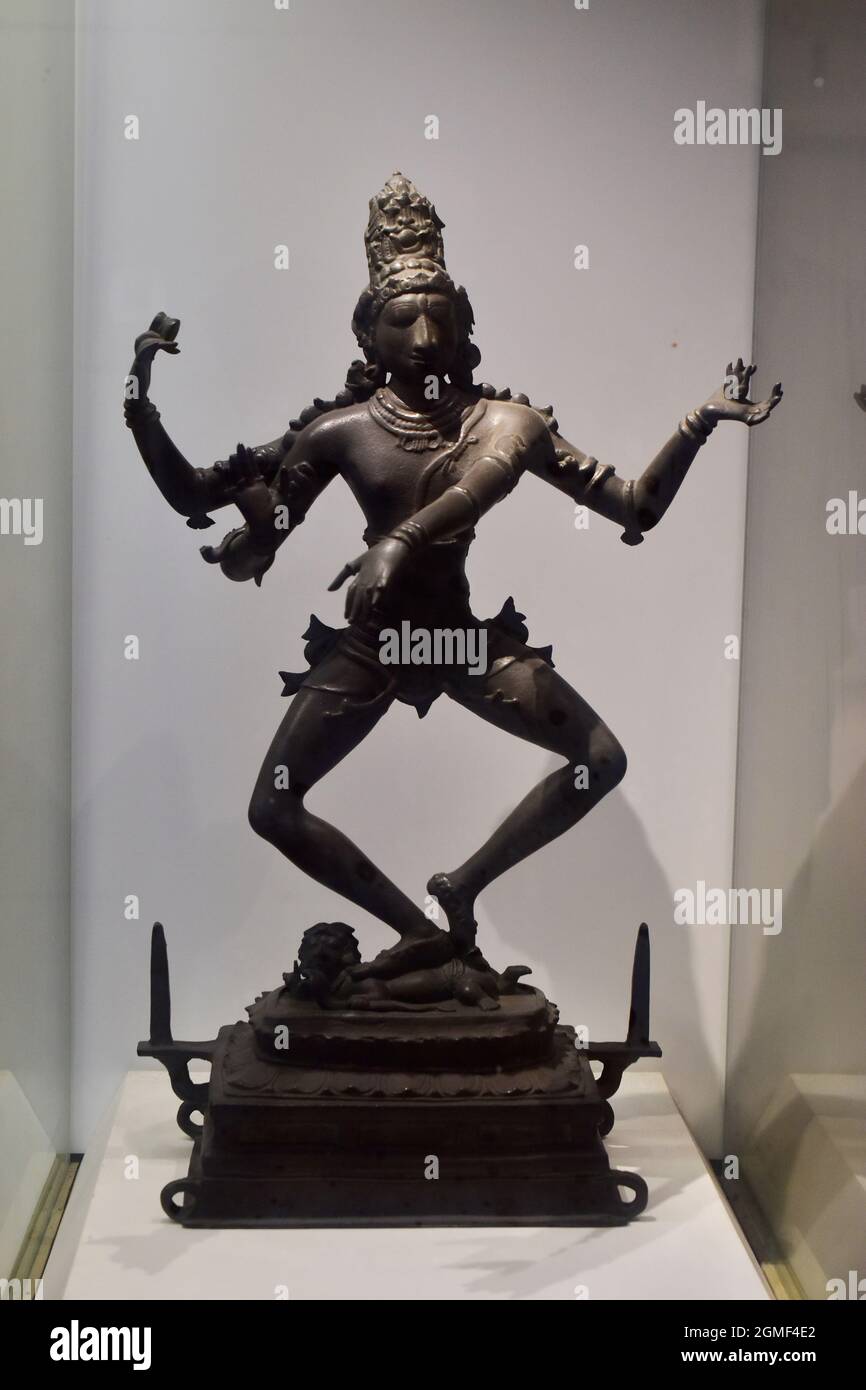 New Delhi, India - August 25, 2019: Old antique Indian god statue in ...