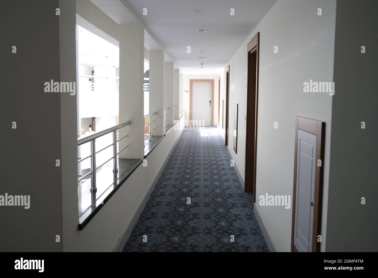 Beautiful building of modern hotel from inside background Stock Photo ...