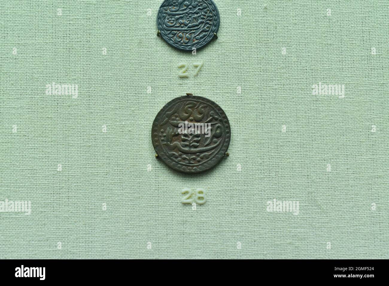 New Delhi, India - August 25, 2019: Antique Mughal Currency Displayed ...