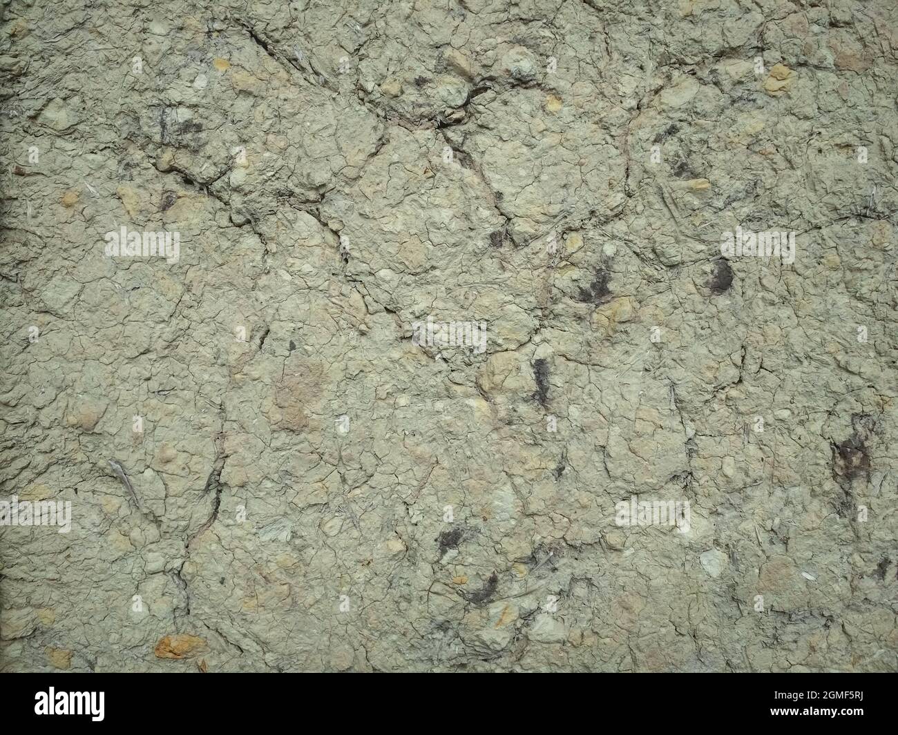 Texture of gray cracked clay rock. Clay walls with cracks. For 3D wall ...