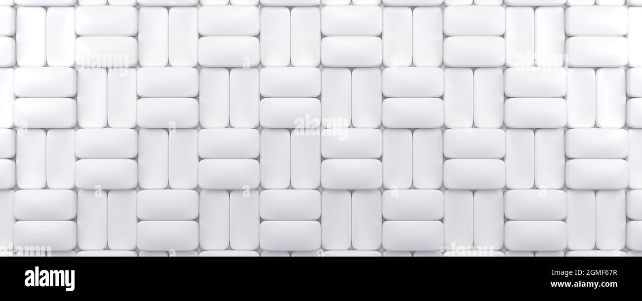 Rows of white blocks, bricks. Set of shapes on white background ...