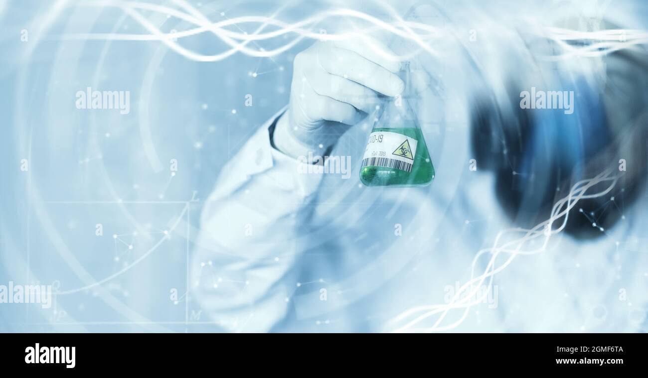 A scientist researcher in the laboratory is testing drugs for treatment ...