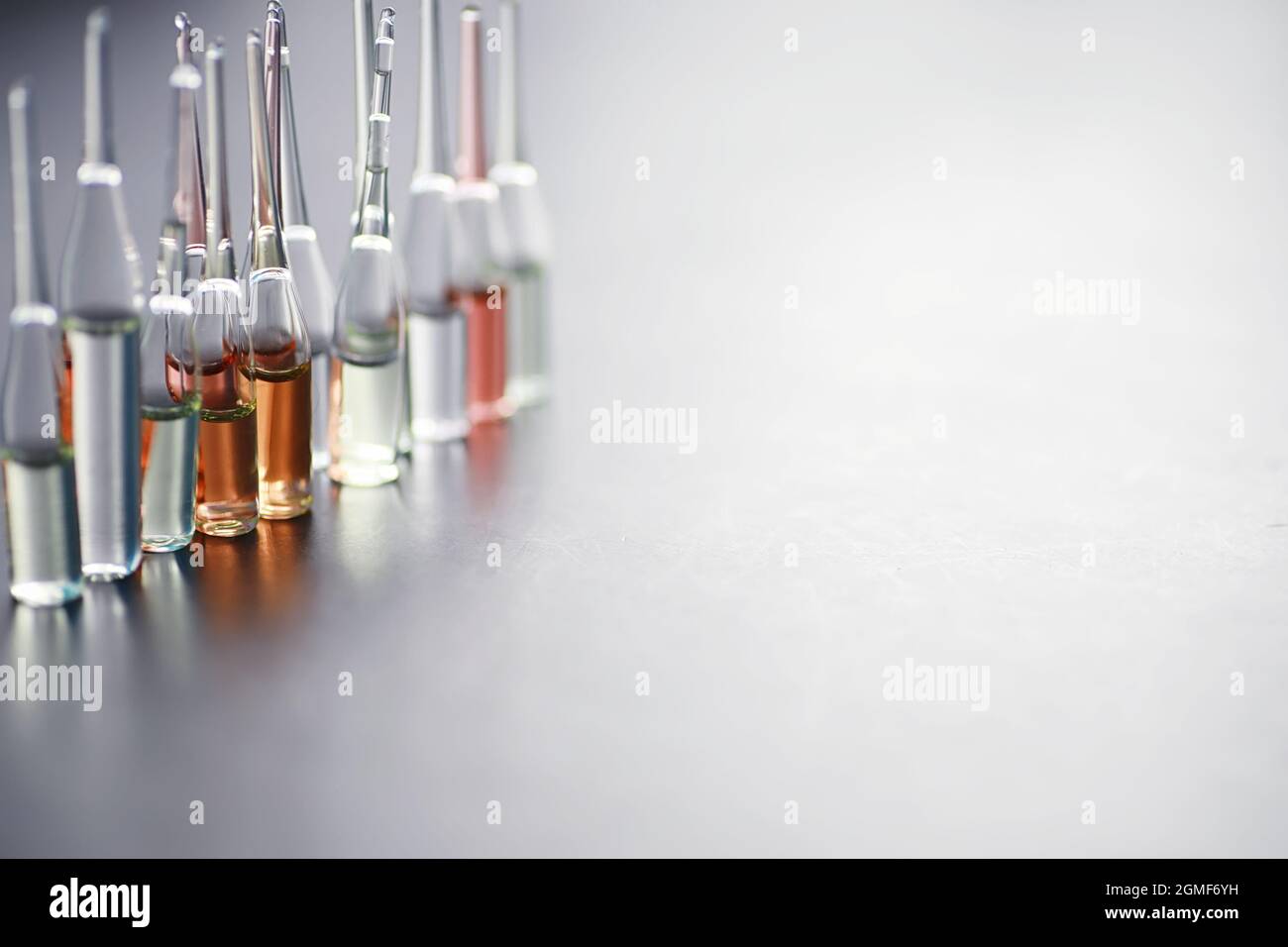 Test tubes with drugs and tests to test the victims and treat infected ...