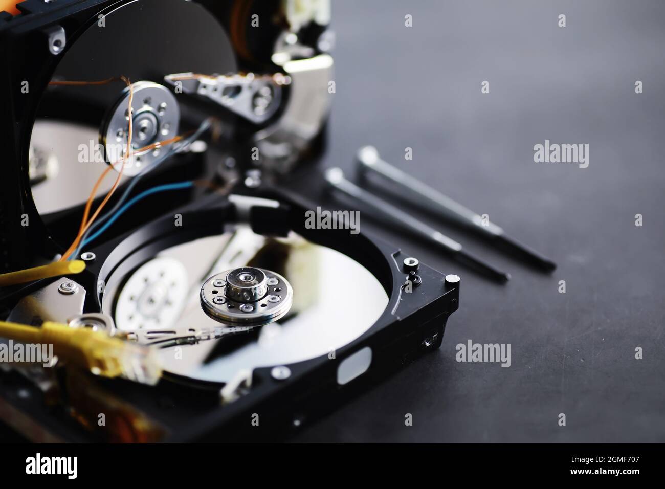 Computer accessories. The disassembled hard drive. Repair components PC ...