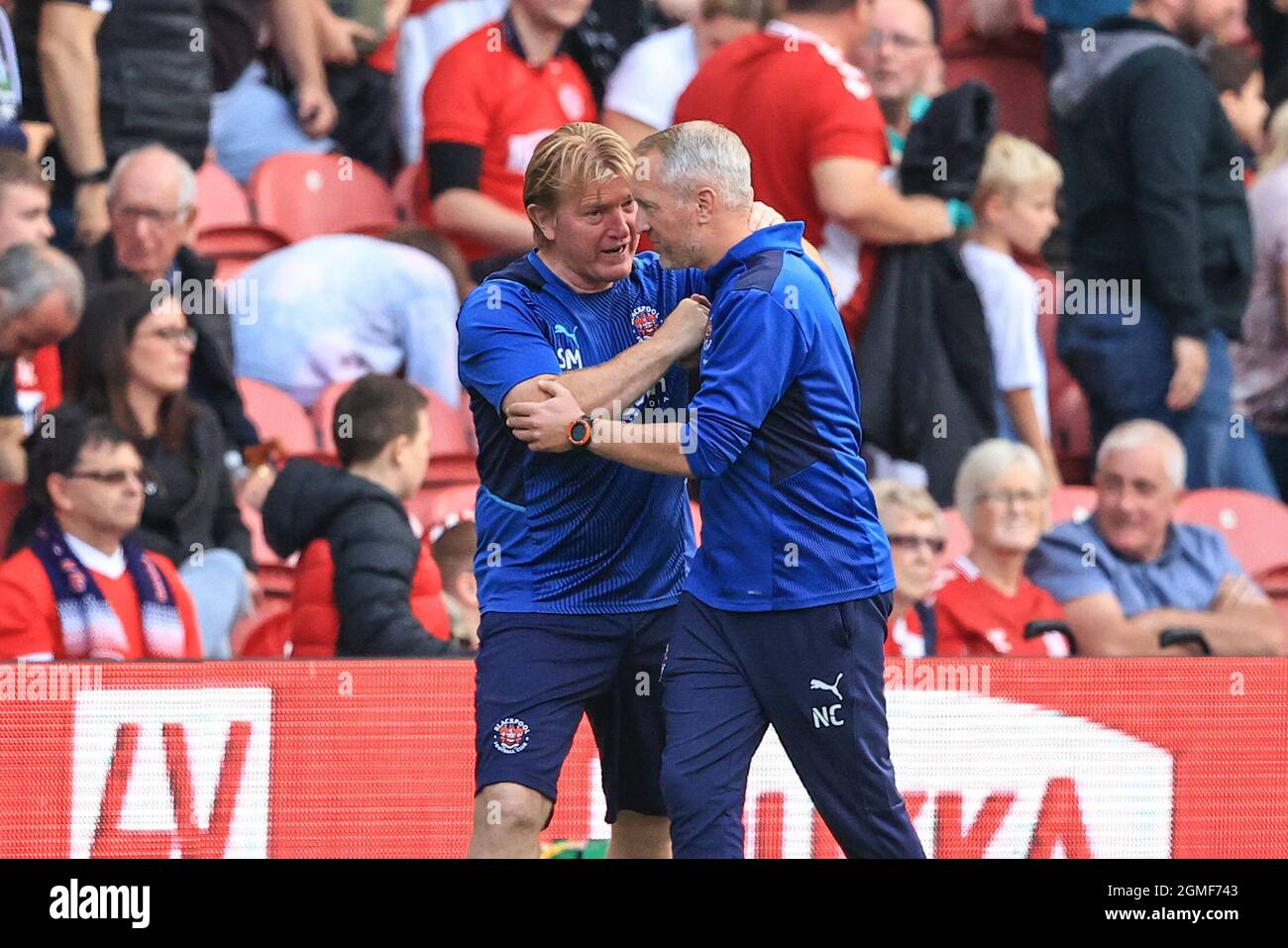 Neil Critchley Head Coach of Blackpool and Stuart McCall Assistant head ...