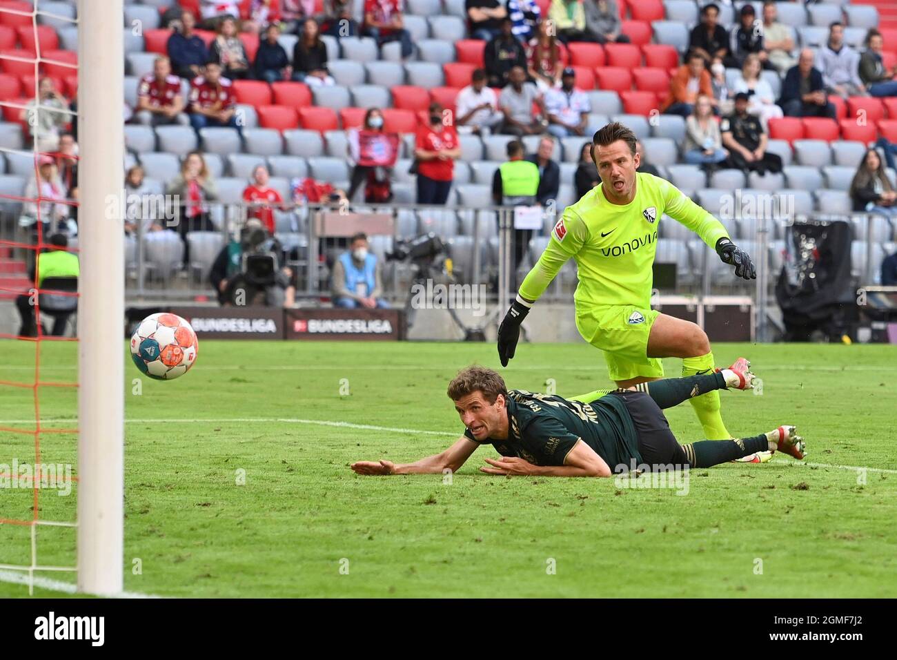 Munich, Deutschland. 18th Sep, 2021. Thomas MUELLER (MULLER, FC Bayern ...