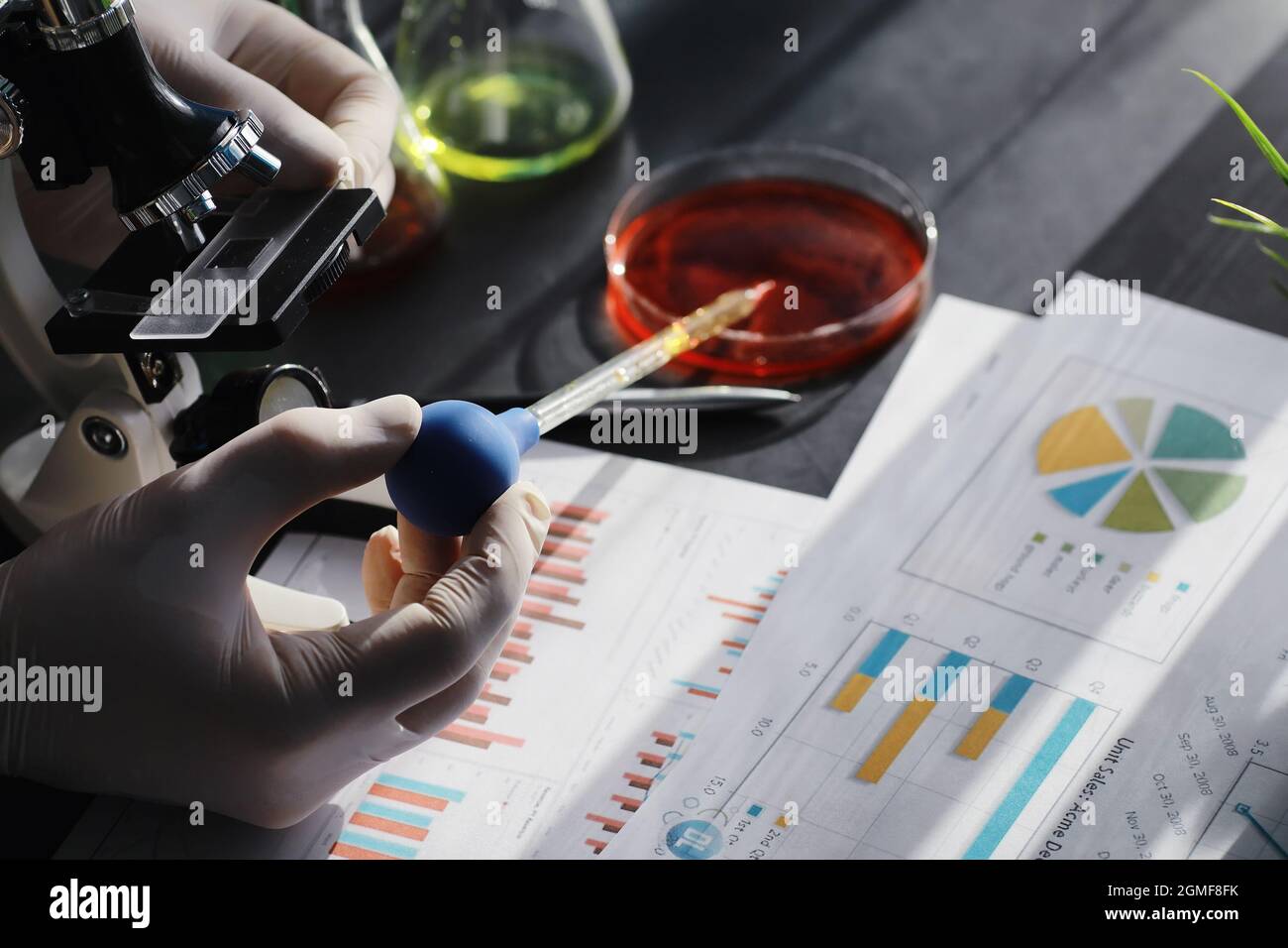 Laboratory research. Drug testing. Chemical experiments in the ...
