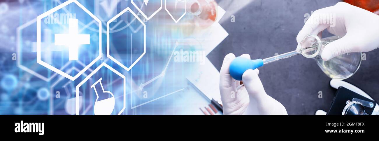 Laboratory research. Drug testing. Chemical experiments in the ...