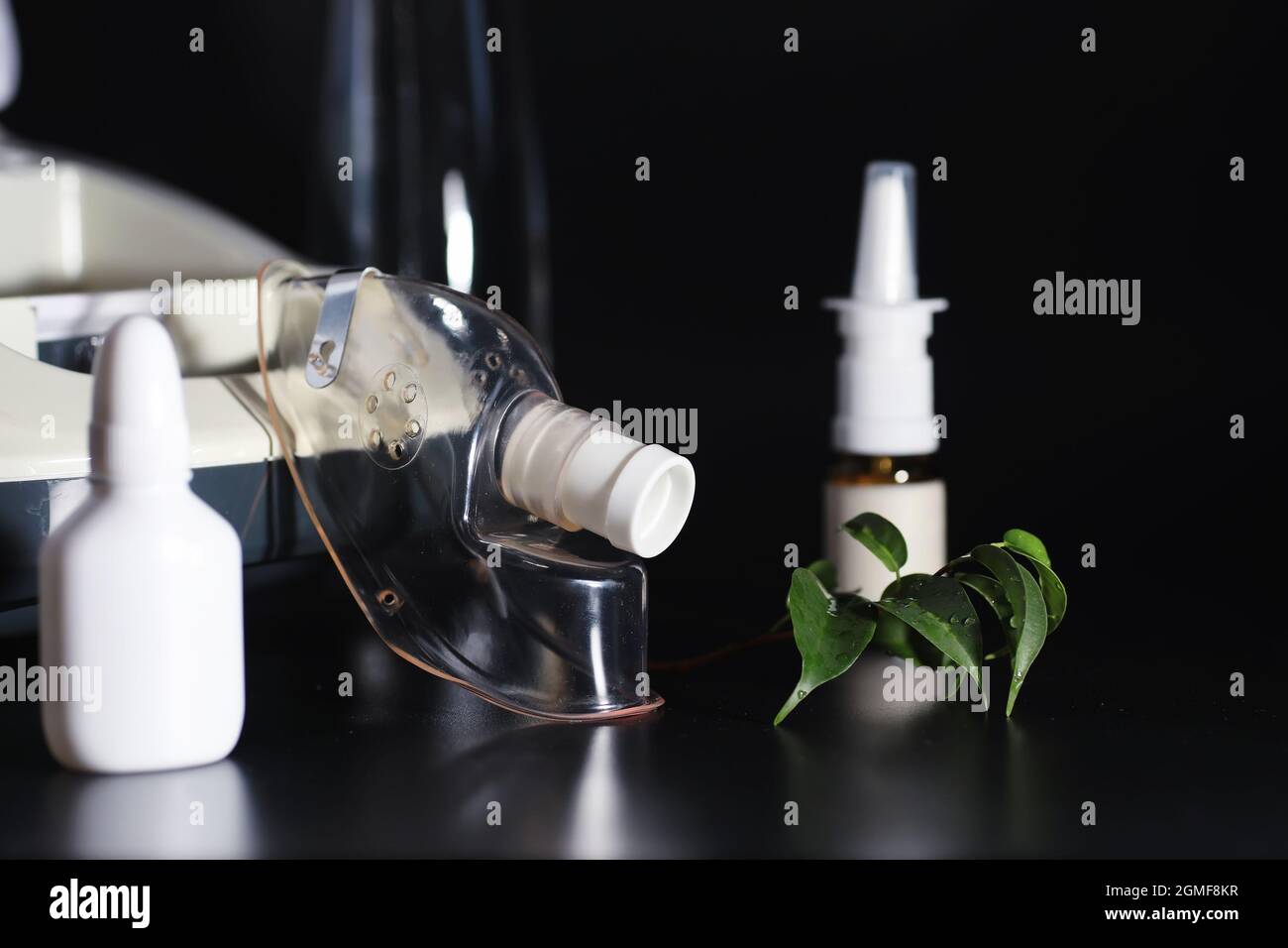 Inhalation with nebulizer at home. Asthma inhaler inhalation nebulizer ...