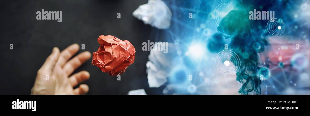 Colored pieces of paper. The concept of creativity and formation of ...