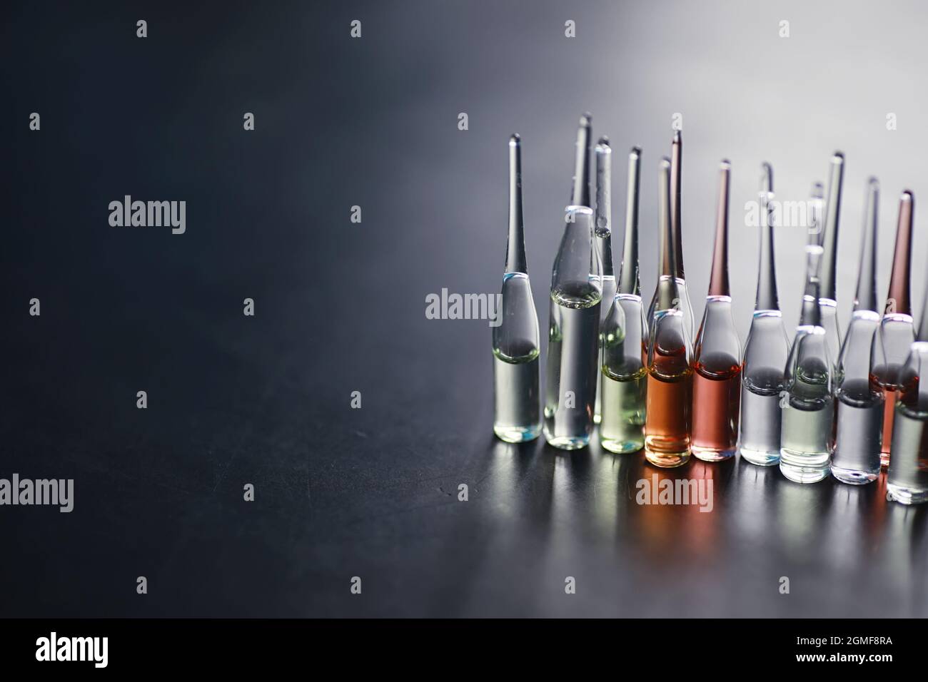 Test tubes with drugs and tests to test the victims and treat infected ...