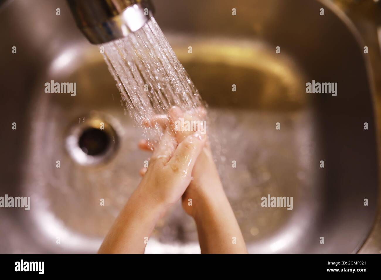 Hygiene rules. Hand washing before meals. Antibacterial treatment hands ...