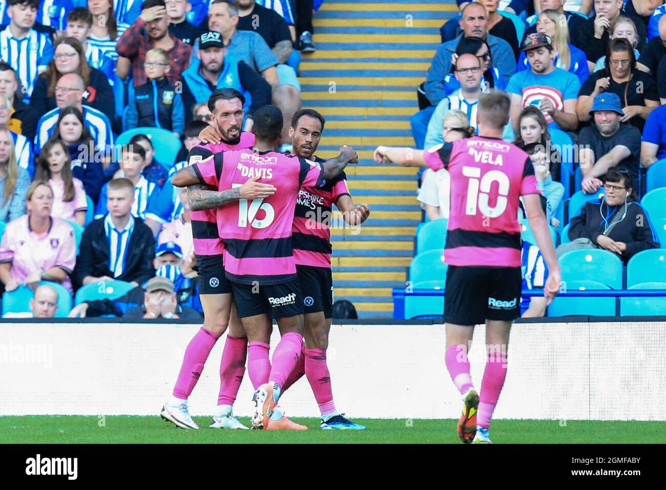 Ryan Bowman #12 of Shrewsbury Town celebrates his goal and makes the ...