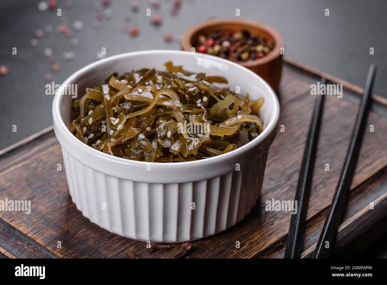Tasty fresh sea cabbage ready to eat. Healthy Vegetarian Food with ...