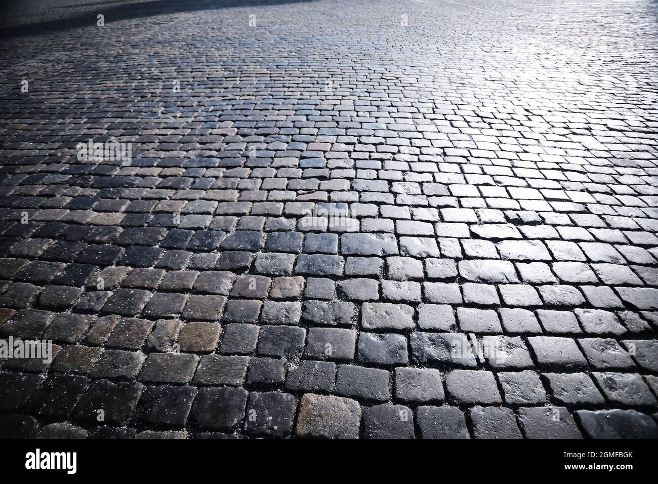 Grey paving stone, pedestrian walkway, pavement close up, the texture ...