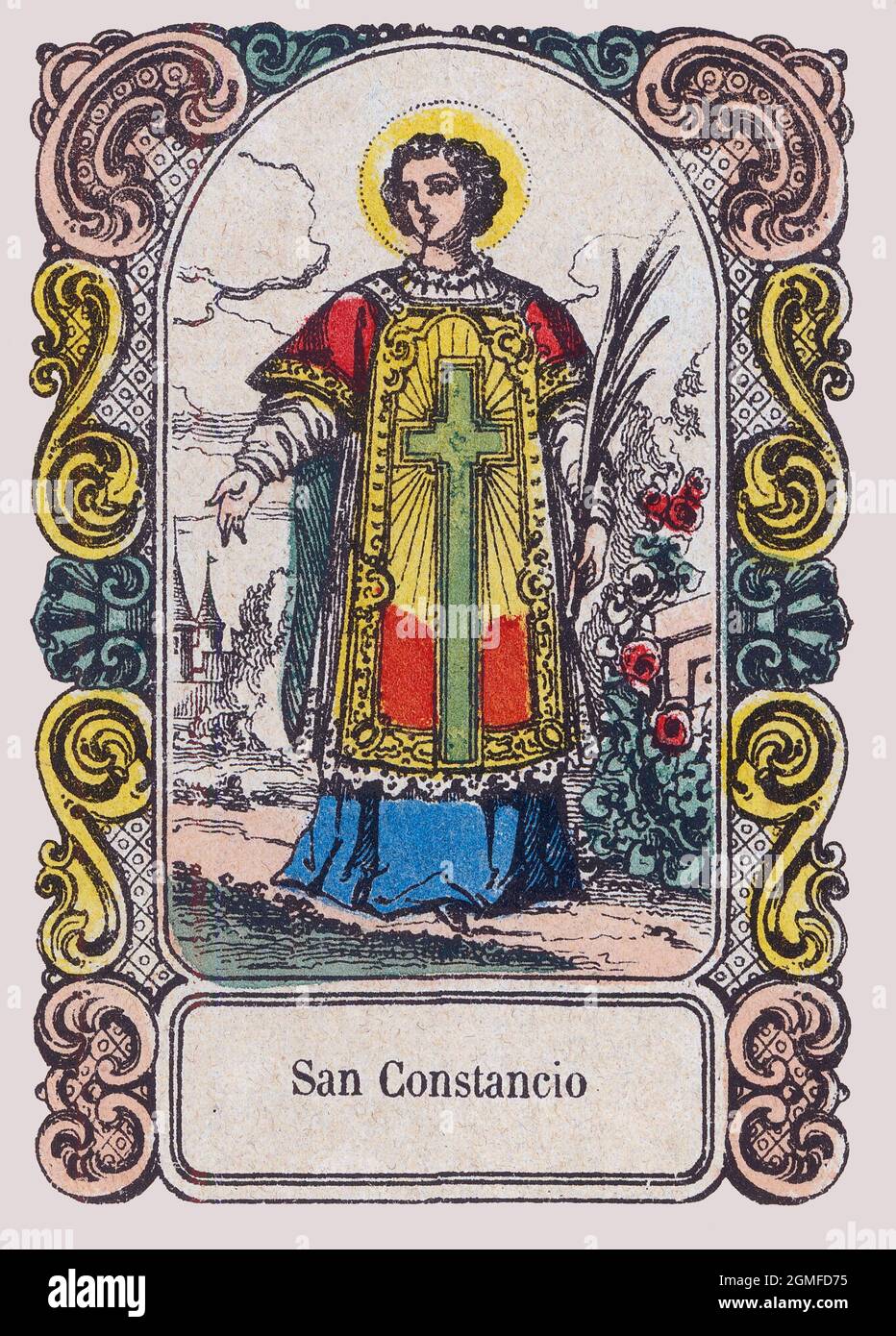 San Constancio (?-170), mártir cristiano de origen romano. Estampería ...