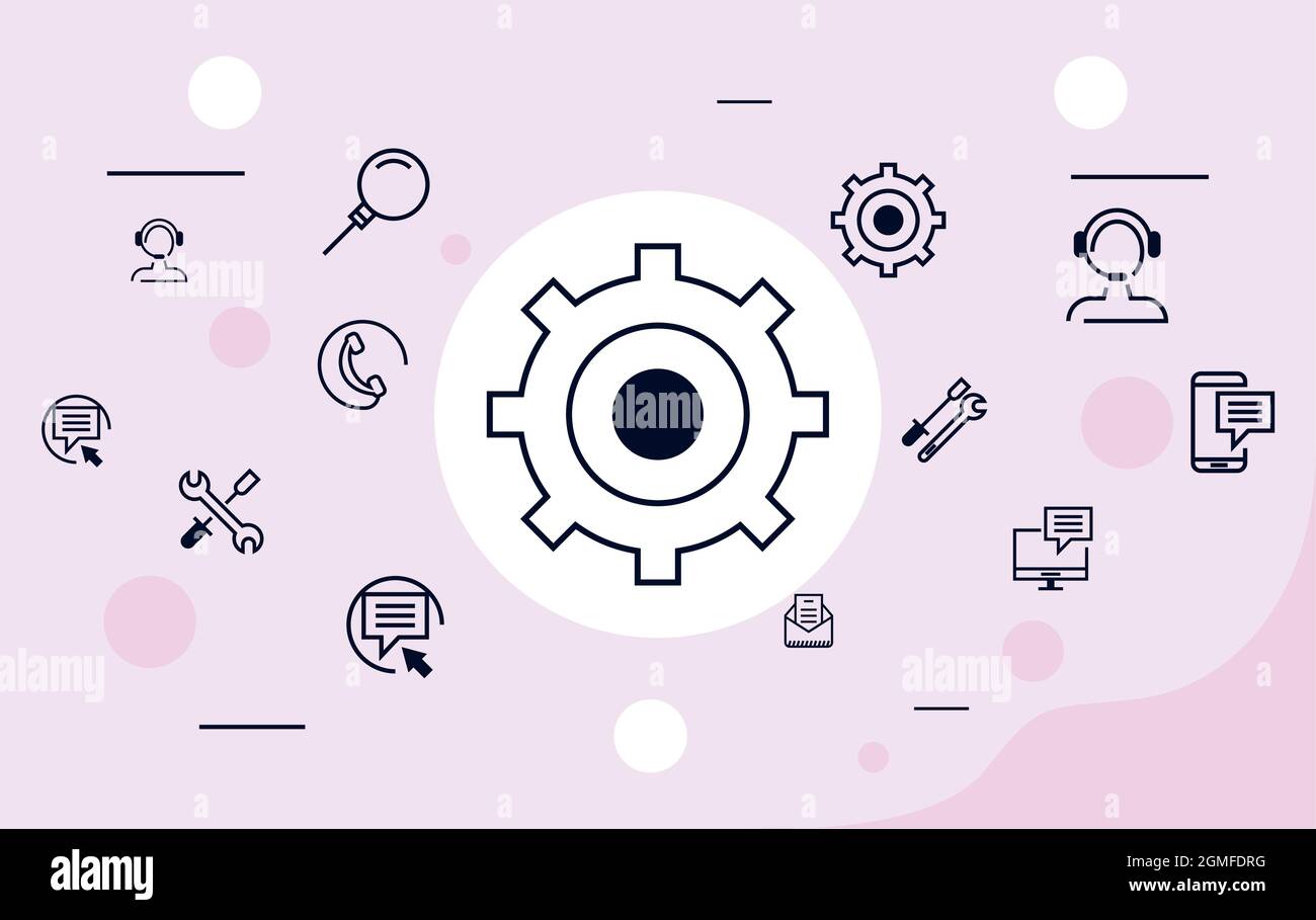 Customer service agent settings Stock Vector Images - Alamy