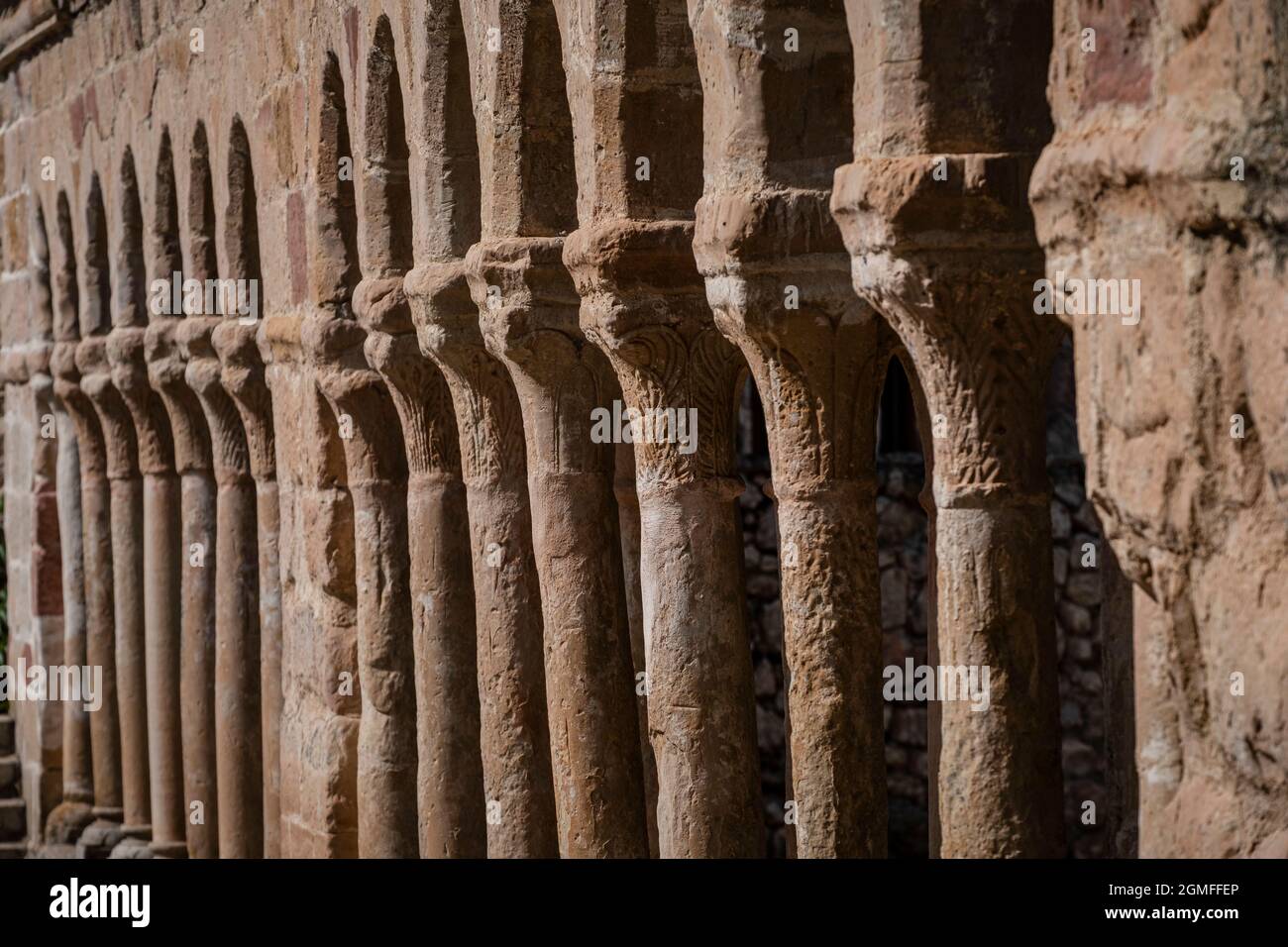 arcaded gallery of semicircular arches on paired columns, Church of the ...