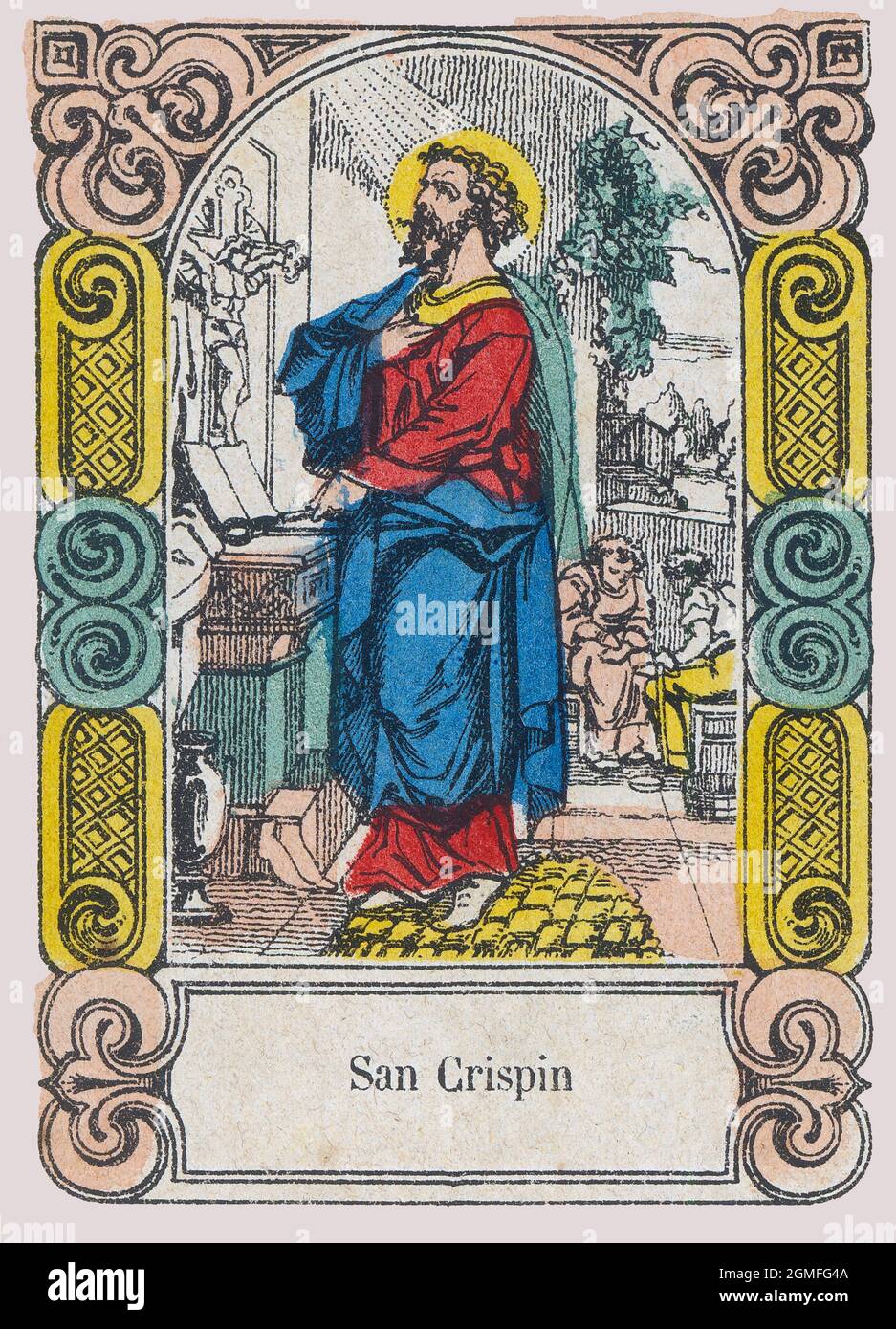 San Crispín (siglo III), mártir de origen romano. Estampería popular ...
